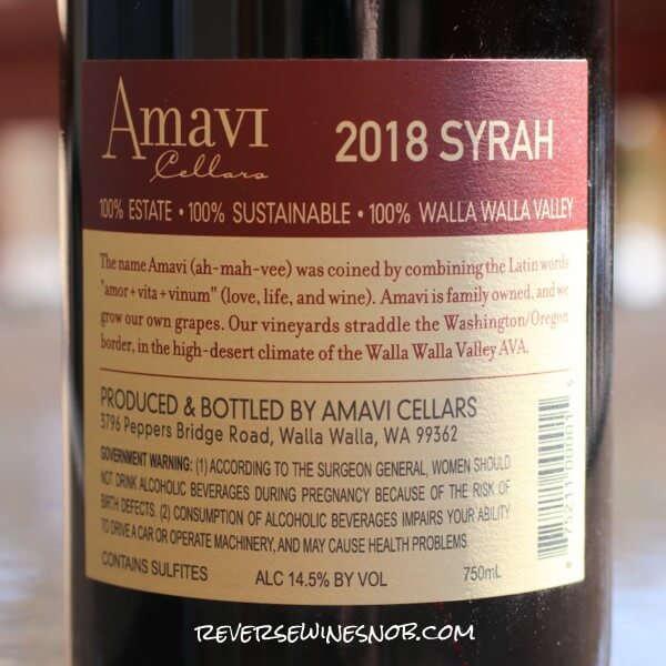 INSIDER DEAL! Amavi Cellars Walla Walla Valley Syrah – Nirvana