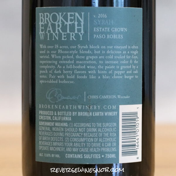 INSIDER DEAL! XX% Off Broken Earth Limited Release Paso Robles Syrah