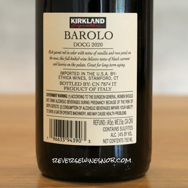 Kirkland Signature Barolo - Big Name Little Price • Reverse Wine Snob