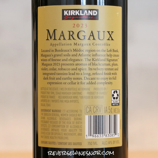 Kirkland Signature Margaux Review • Reverse Wine Snob