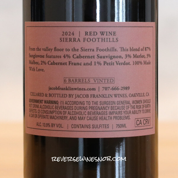 INSIDER DEAL! XX% OFF Jacob Franklin Sierra Foothills Italian Reds ...