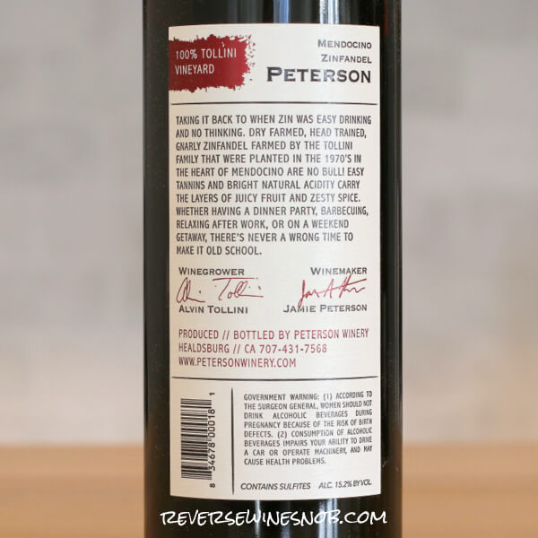 INSIDER DEAL! Peterson Tollini Old School Zin - A QPR Champ